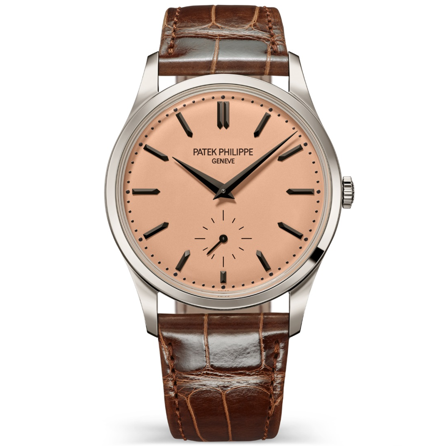 Patek Philippe Calatrava Platinum Rose Dial Watch 6196P-001
