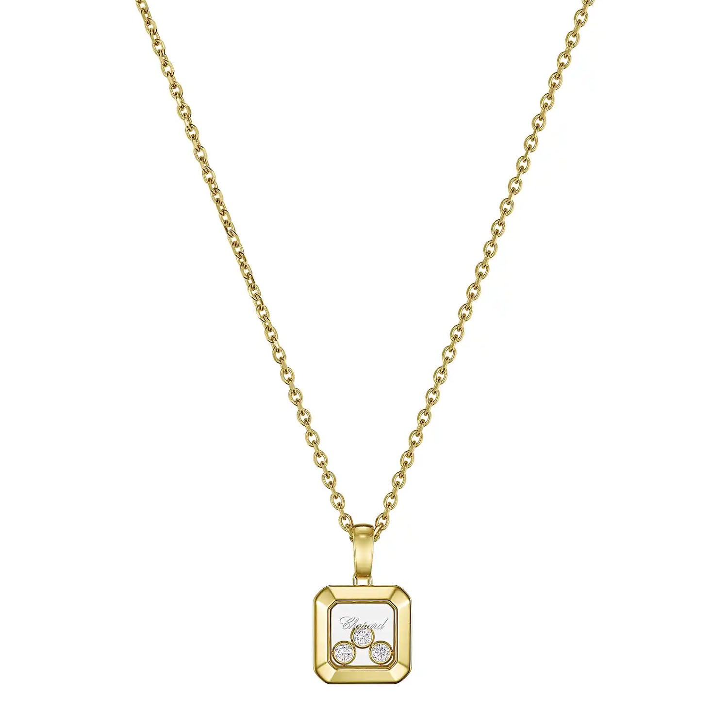 Chopard 18ct Yellow Gold Happy Three Diamonds Pendant, 79A115-0001