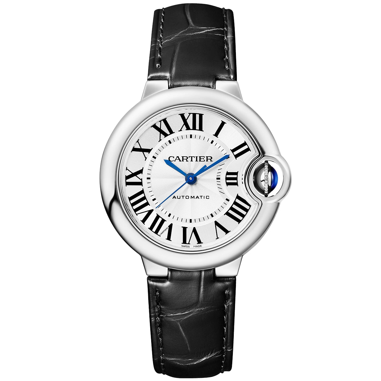 Cartier Ballon Bleu 33mm Silver Dial Strap Watch W6920085