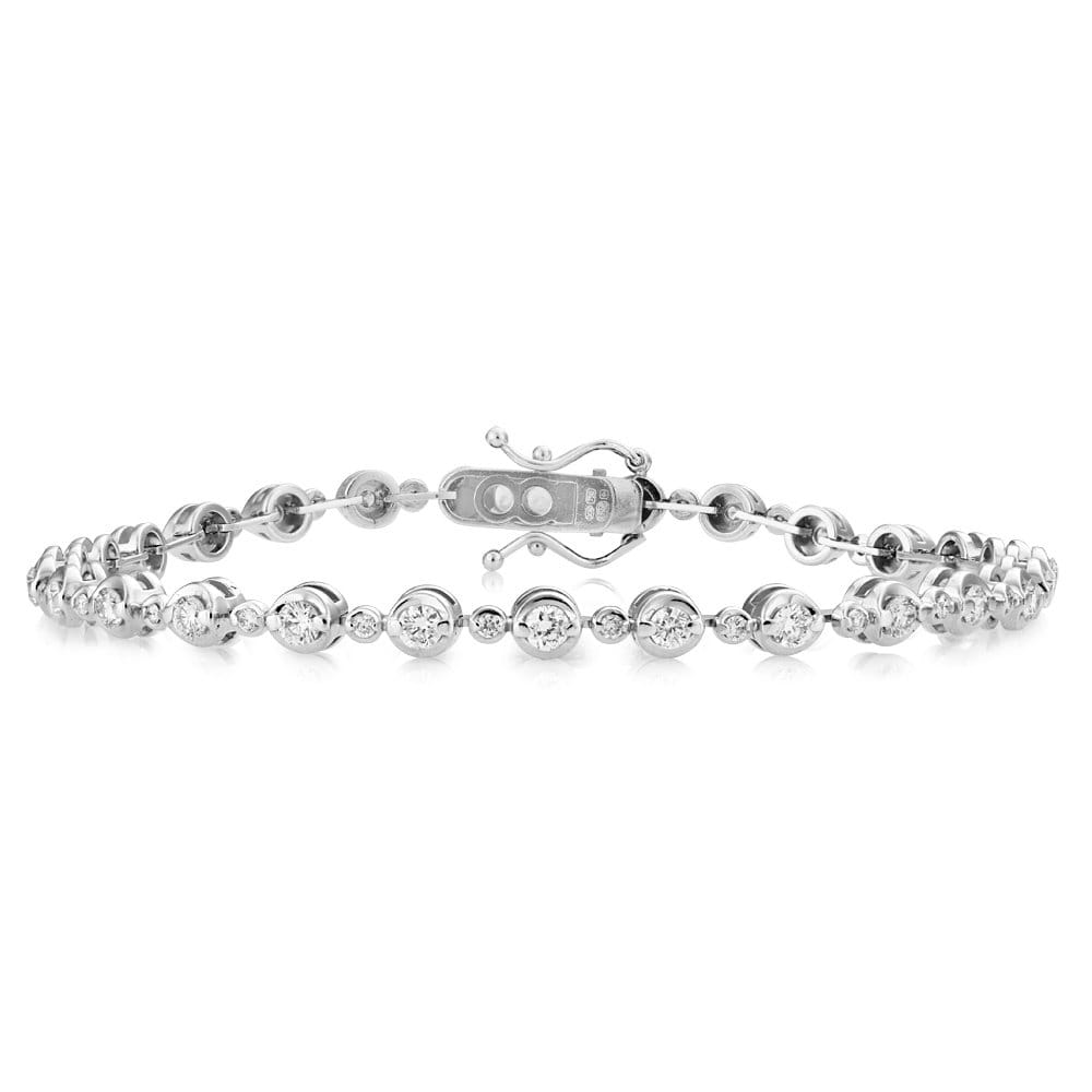 18ct White Gold Rub Over Diamond Bracelet HSB009 at Berry's Jewellers