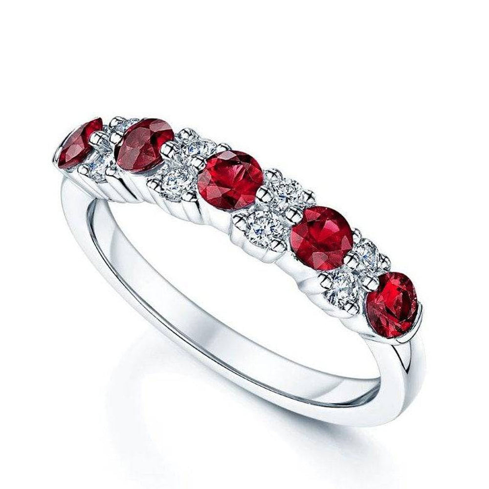 Platinum Ruby & Diamond Half Eternity Ring