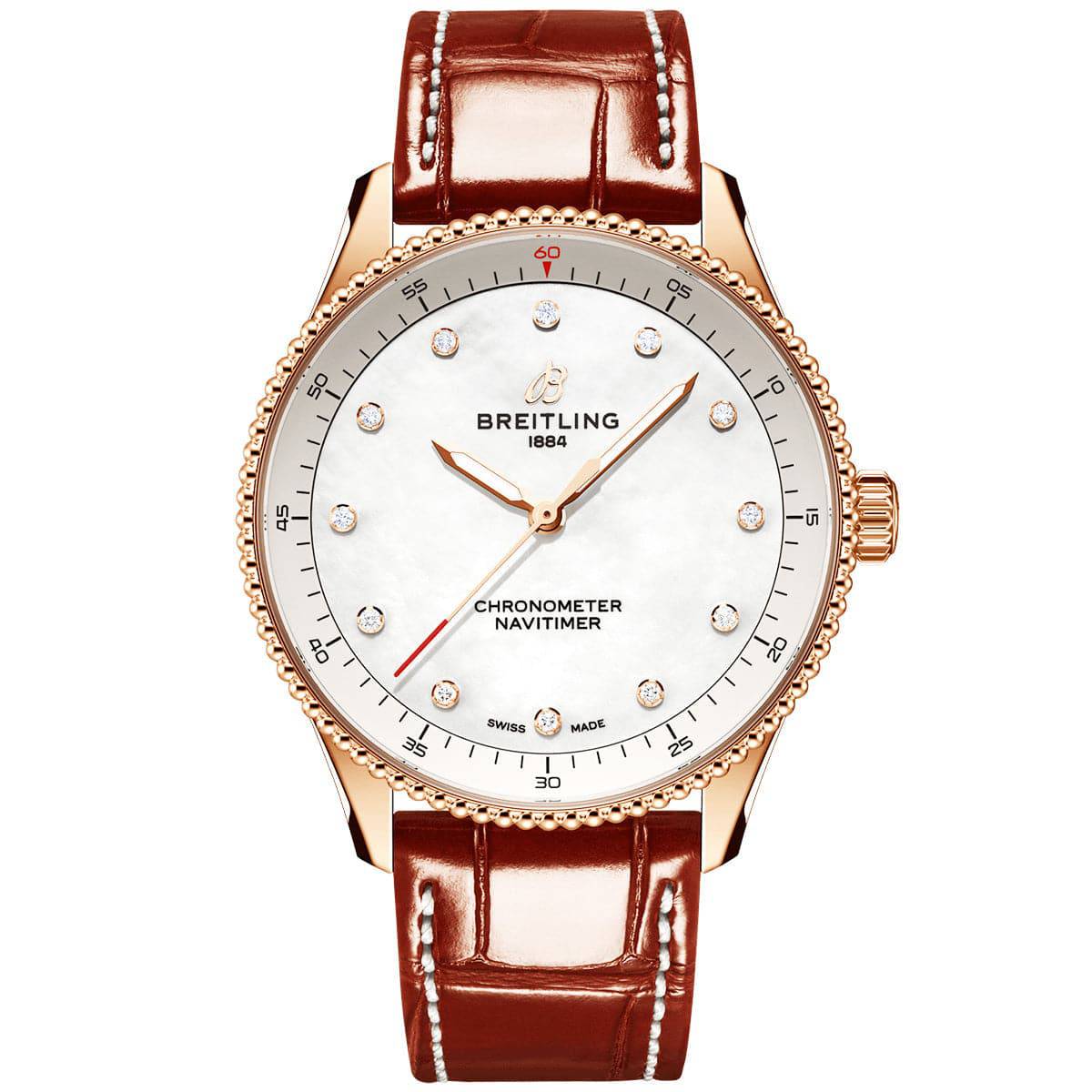 Breitling Navitimer Red Gold Diamond Set Watch R77320E61A1P1