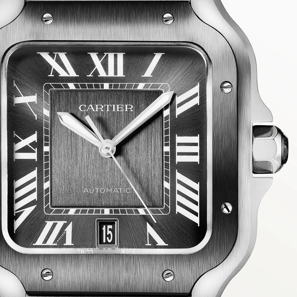 Cartier Santos Large Steel & ADLC Grey Dial Watch WSSA0037