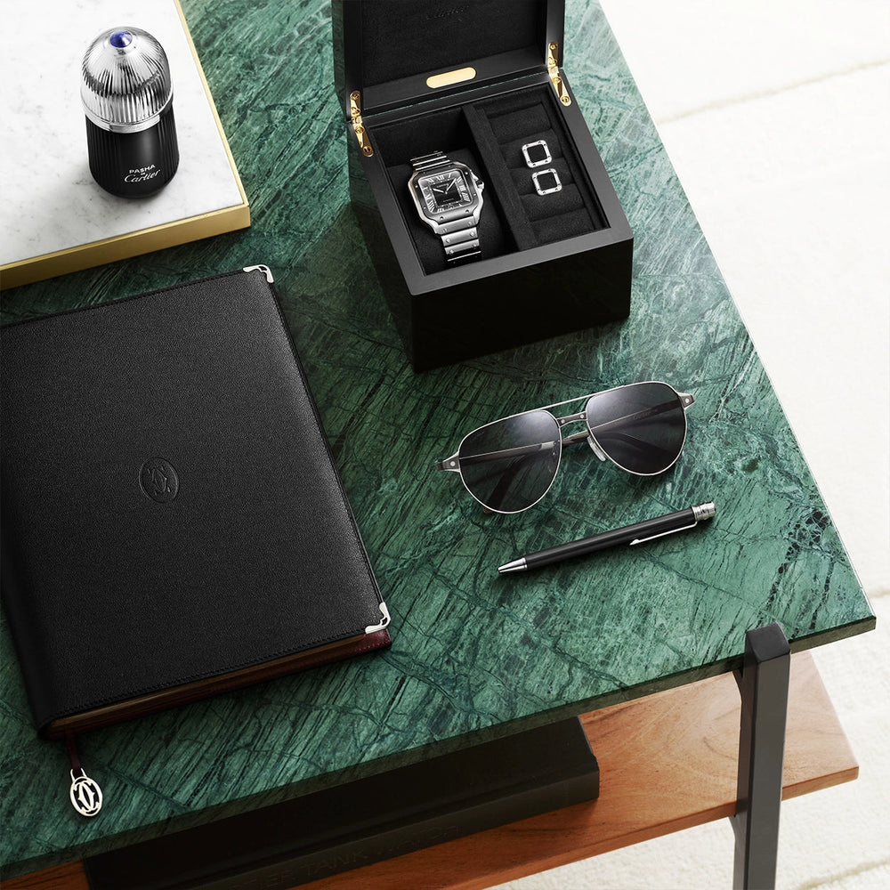 Cartier Santos Large Steel & ADLC Grey Dial Watch WSSA0037