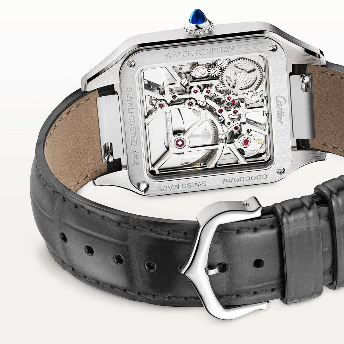 Cartier Santos Dumont Large Steel Skeleton Watch WHSA0032