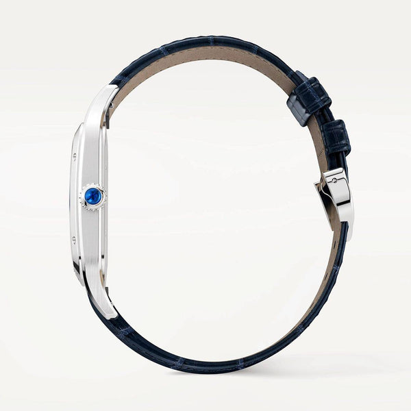 Cartier Santos Dumont XL Steel Leather Strap Watch WSSA0032