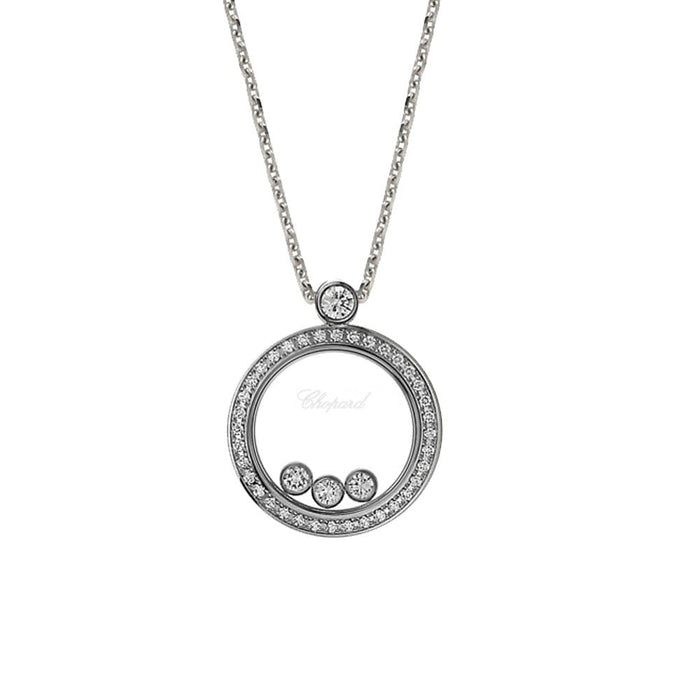Chopard Happy Diamonds Themes 18ct White Gold Diamond Bezel Round Pendant