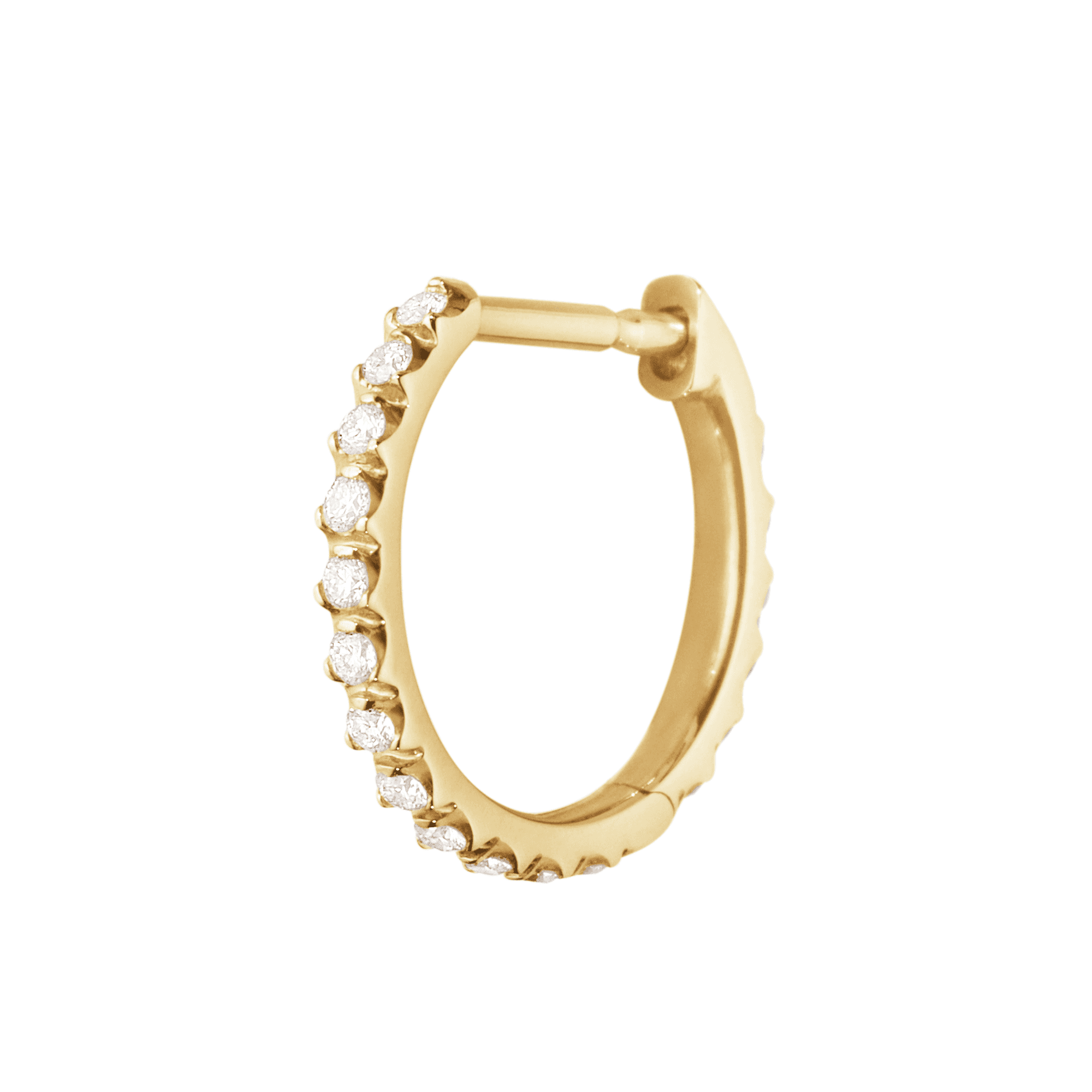 Georg Jensen Signature 18ct Yellow Gold Diamond Set Single Hoop Earring ...