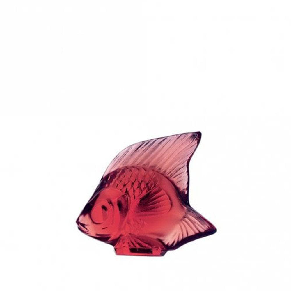 Lalique Golden Red Crystal Fish Sculpture