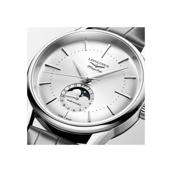 Longines Flagship Heritage Moon-Phase Automatic Strap Watch - Berry's