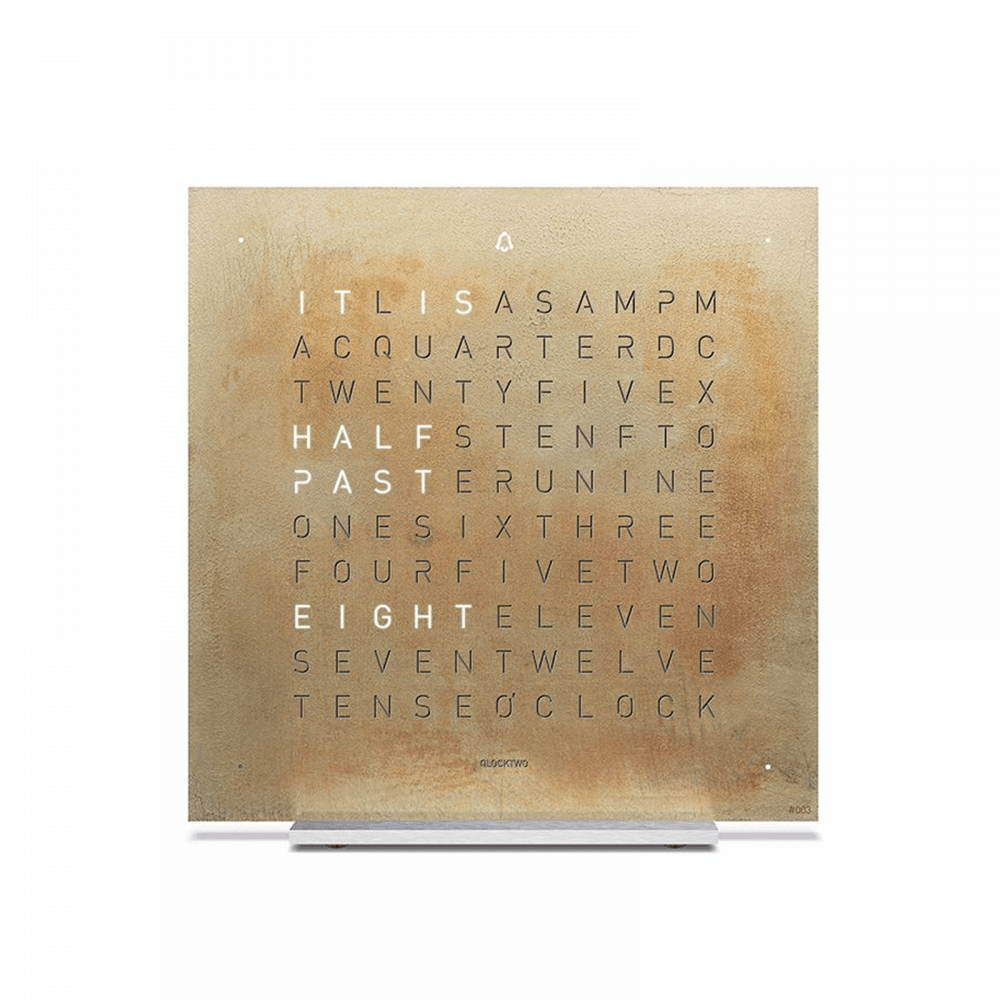 QLOCKTWO TOUCH Creator's Edition Silver and Gold Table Clock 13.5cm