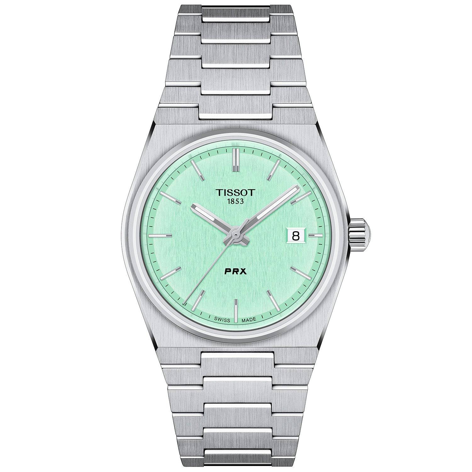 Tissot PRX Steel 35mm Light Green Dial Quartz Ladies Bracelet Watch